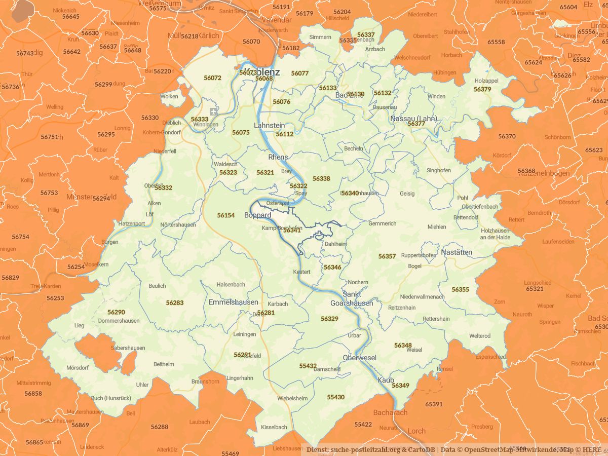 Postleitzahl 56341 • 2 Orte im Postleitzahlengebiet
